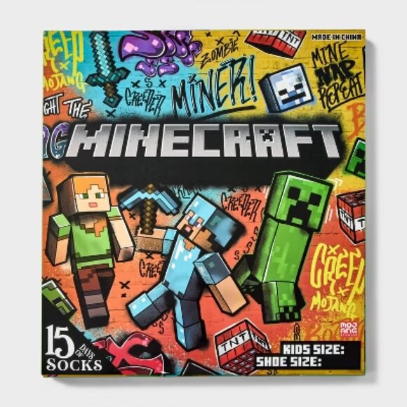 Minecraft | Holiday | New Minecraft Creeper 5 Days Of Socks Advent ...